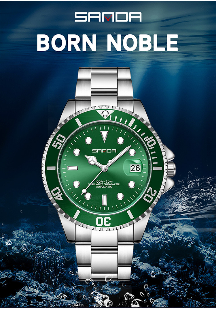 SANDA Successful Men's Sparkling Charm Automatic Mechanical Watch ...