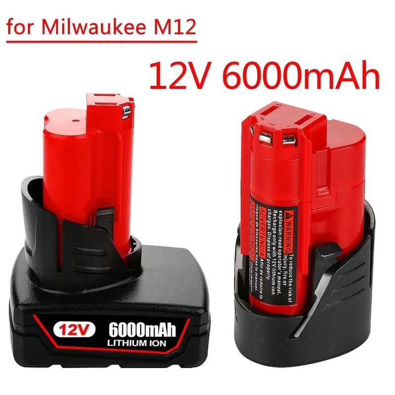3Ah 6Ah 12V Rechargeable Battery For Milwaukee M12 XC Cordless Tools 48 ...
