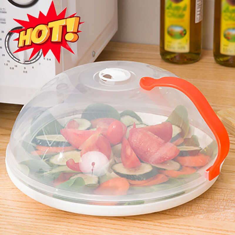 Food Heat-Resistant Splatter Guard Microwave Oven Pan Lid Plate Stove ...