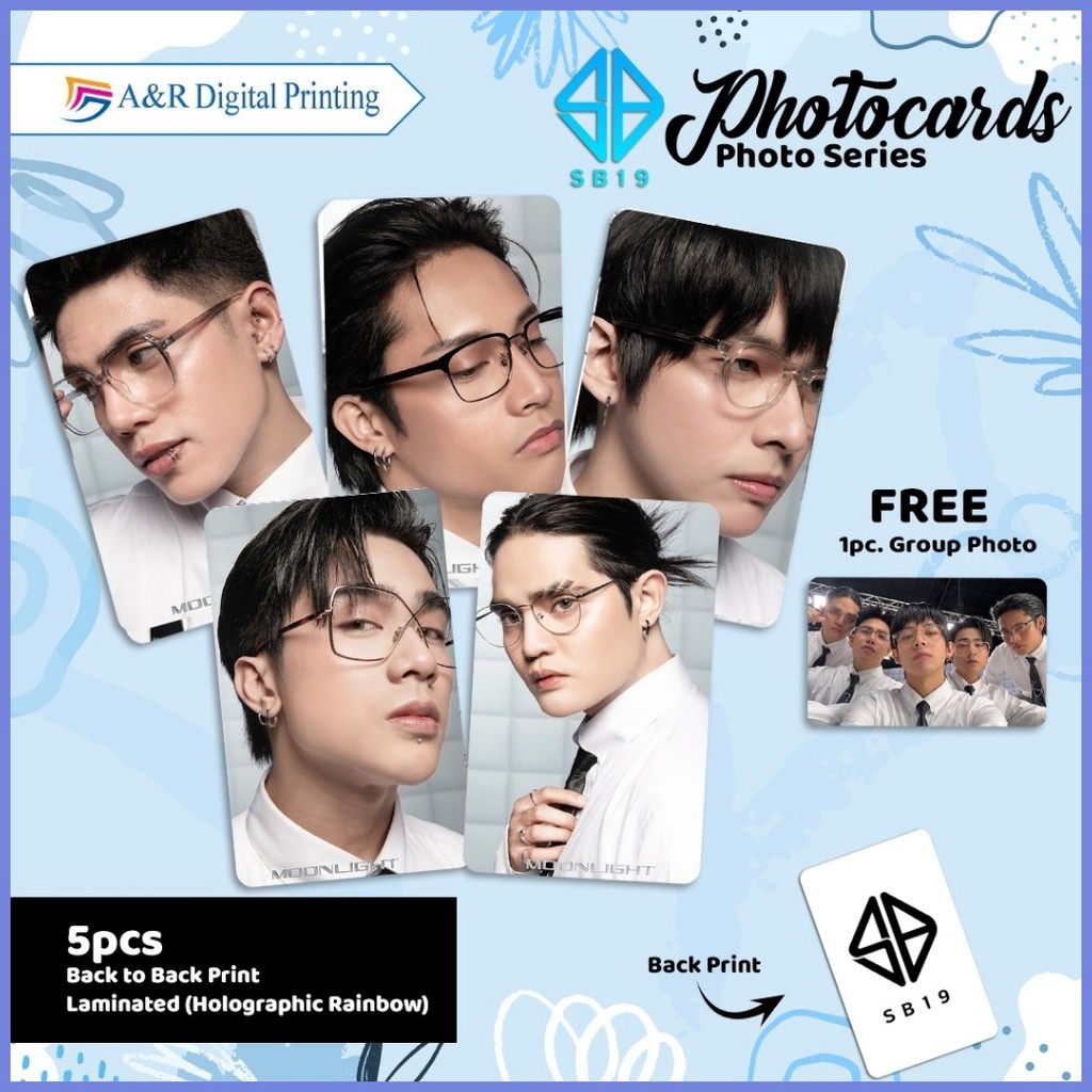 ♨ SB19 Photocard Photo Series 5pcs Back to Back Print Laminated Atin ...
