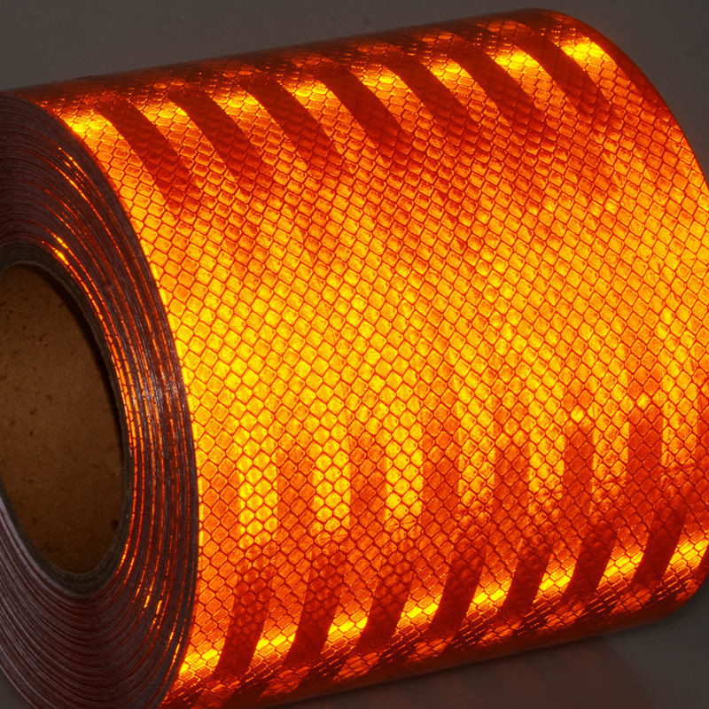 3M Super-Grade Microprism Orange Reflective Strip Waterproof Adhesive ...