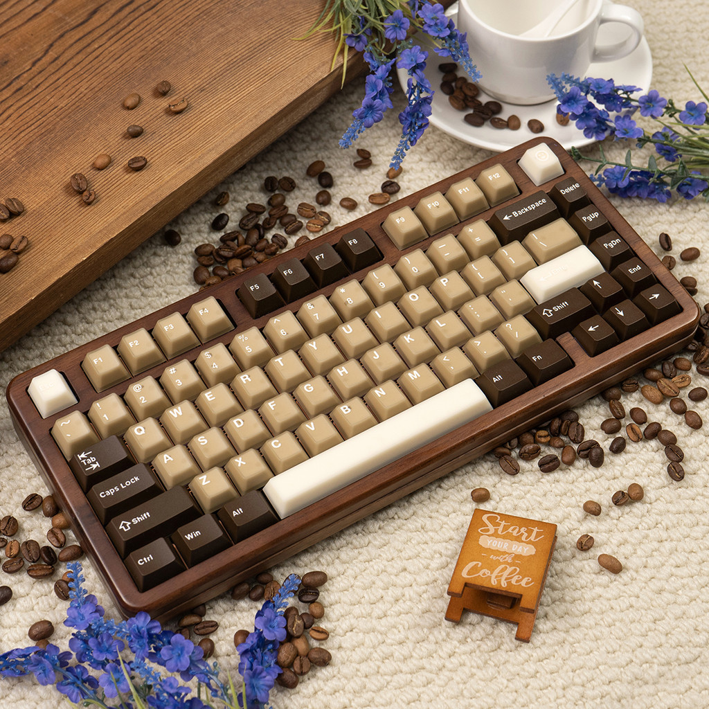 Coconut Latte Keycaps Retro Brown Translucnet Double Shot ABS+PBT ...