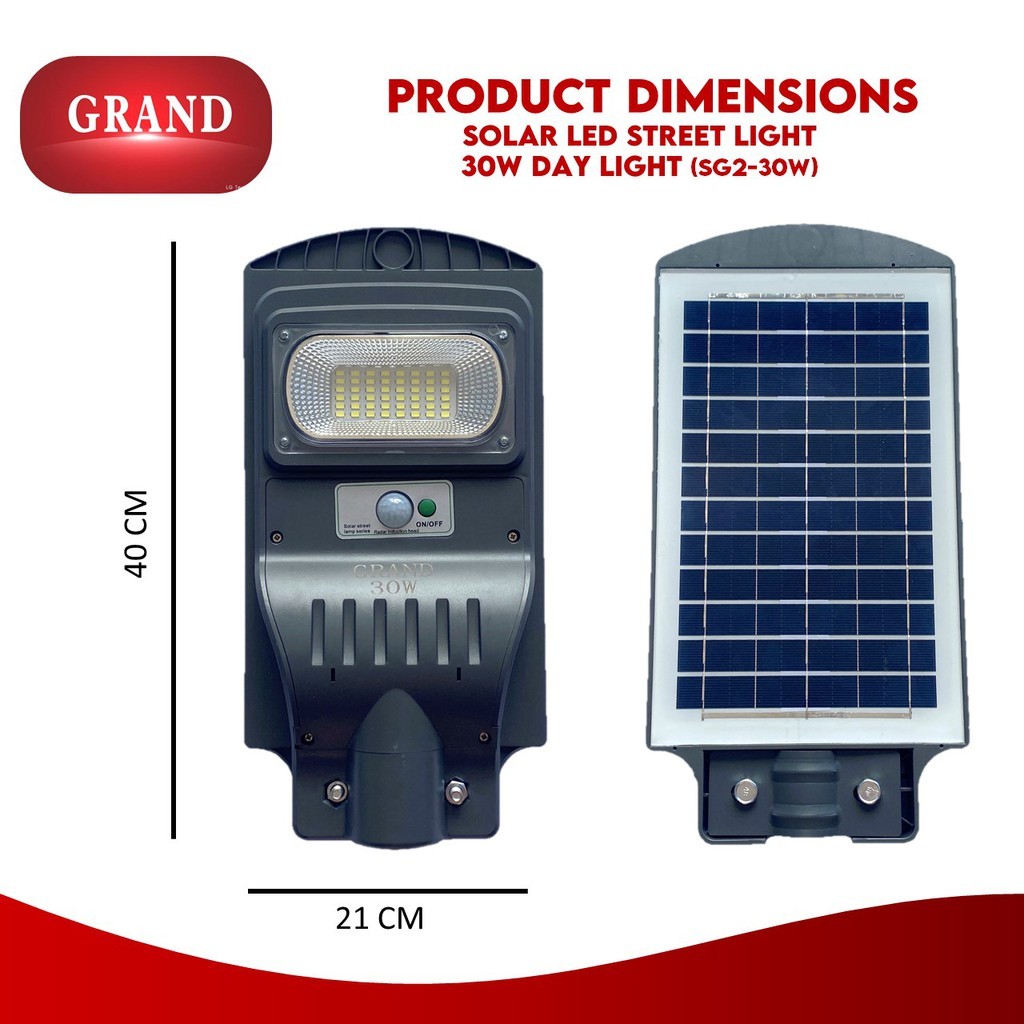 Grand Solar LED Street Light 30 Watts Sg2-30watts Daylight | Shopee Philippines
