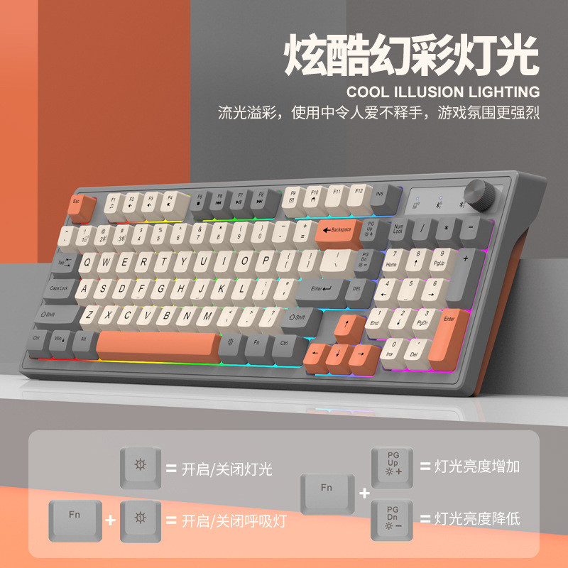 Viper K98 Bluetooth Wireless Dual-mode Luminous Keyboard Mechanical ...