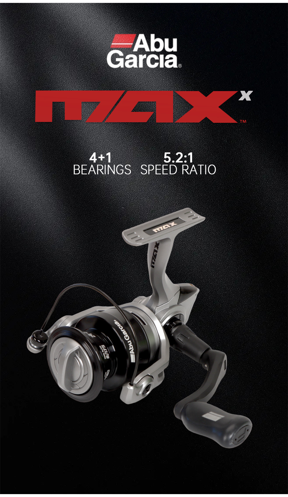 ABU GARCIA Original 2024 New MAX X Spinning Fishing Reel 4+1BB Gear Ratio 5.2:1 2.9-9.1KG Max ...