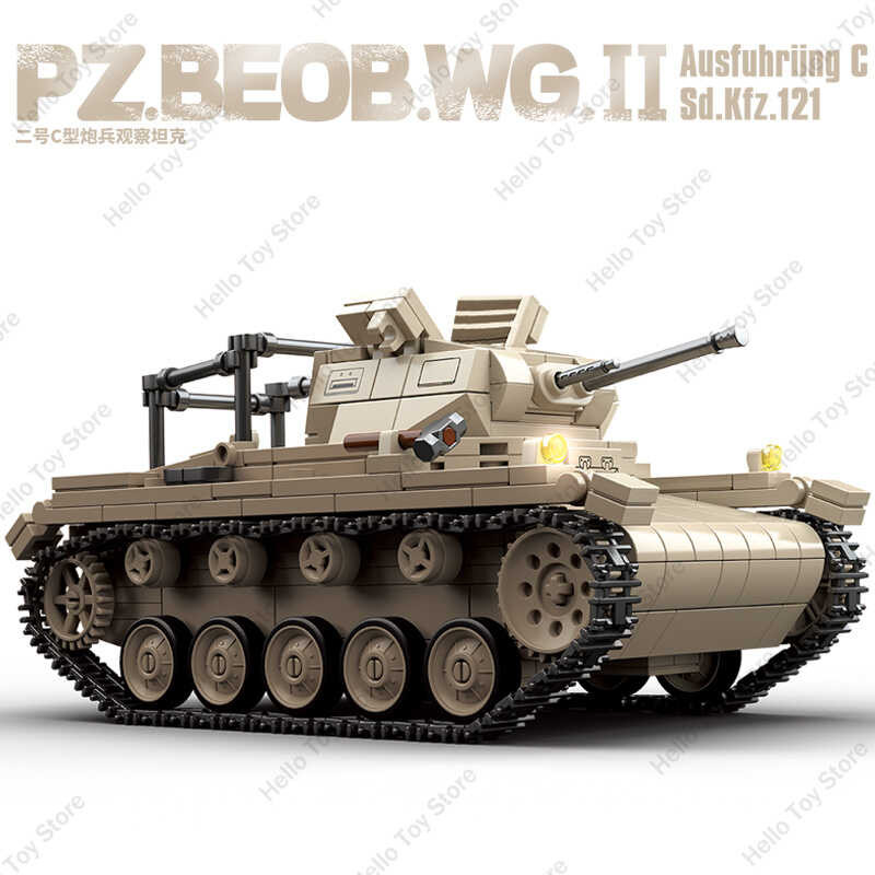 2024 Ww2 German Military Panzer II Building Bloc Main Battle Tank ...