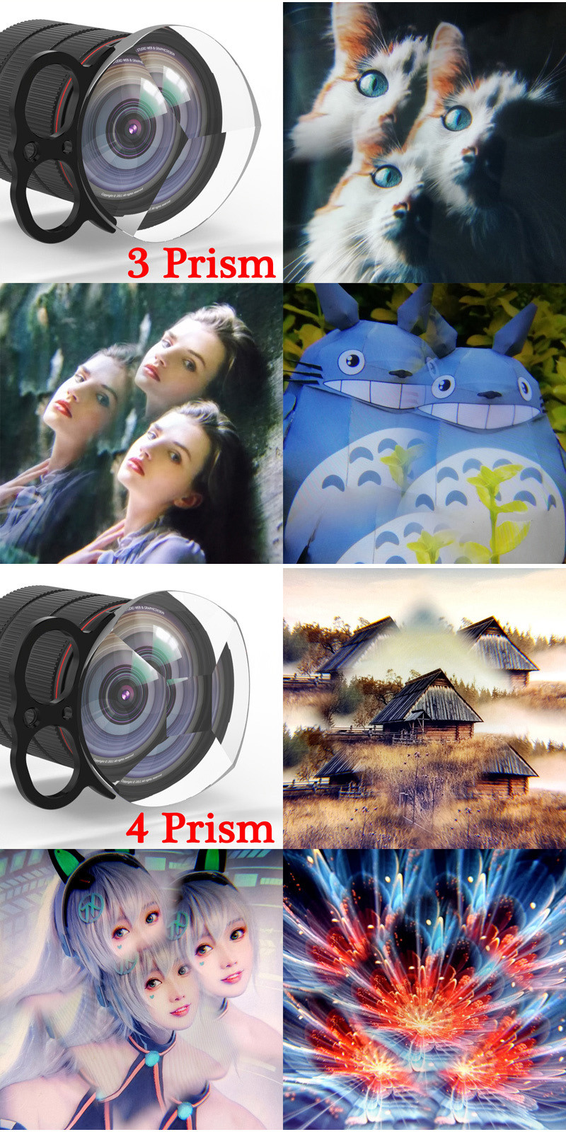 KnightX Special Effects Prism Lens Handheld Split Diopter Filter for ...