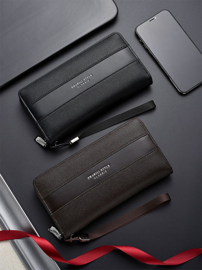 LABER LEE Long Wallet Men PU Wallet Multi-Functional Wallet Large ...
