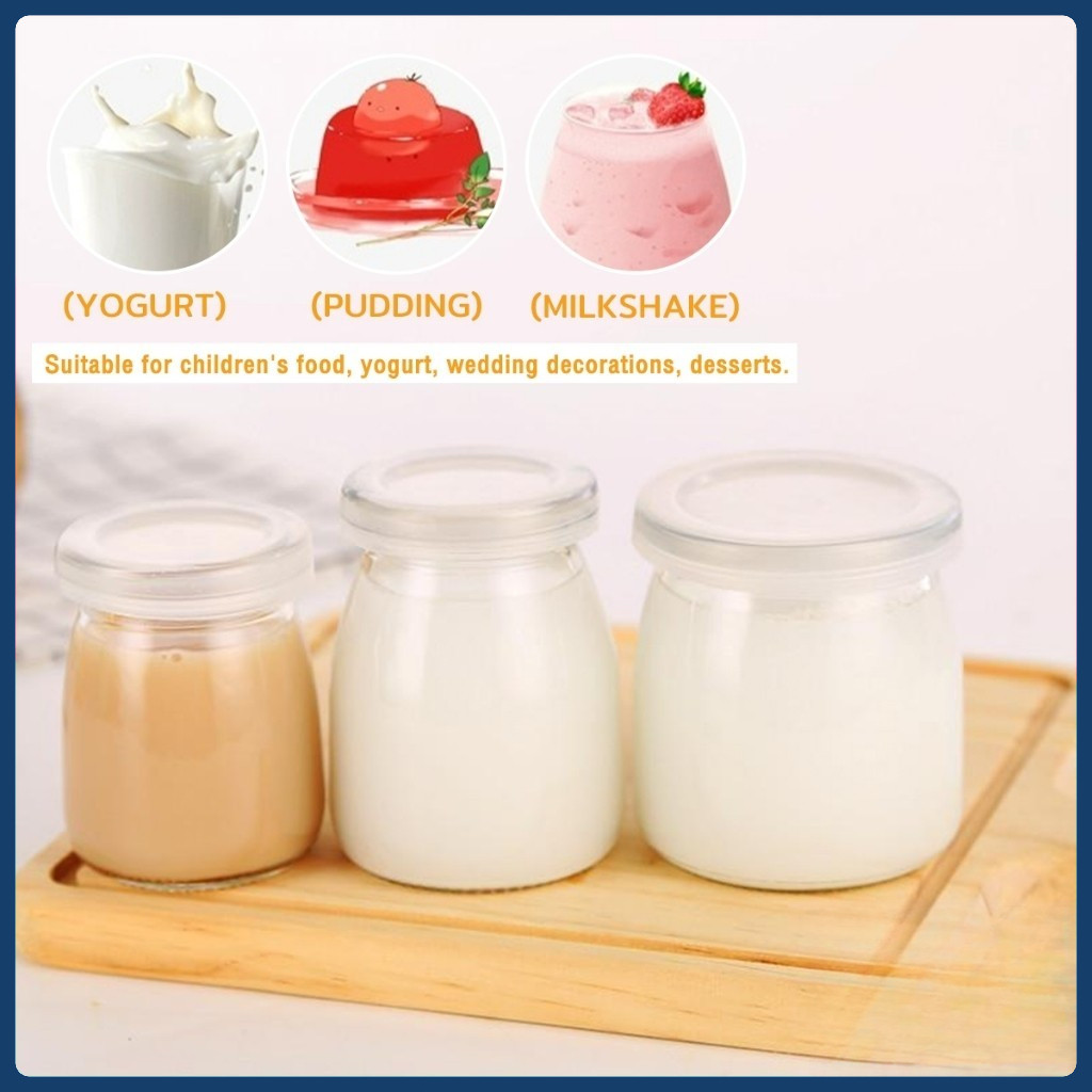 3pcs Pudding Bottle 100 ml 150 ml 200 ml Glass Yogurt Cup Baking Mold ...