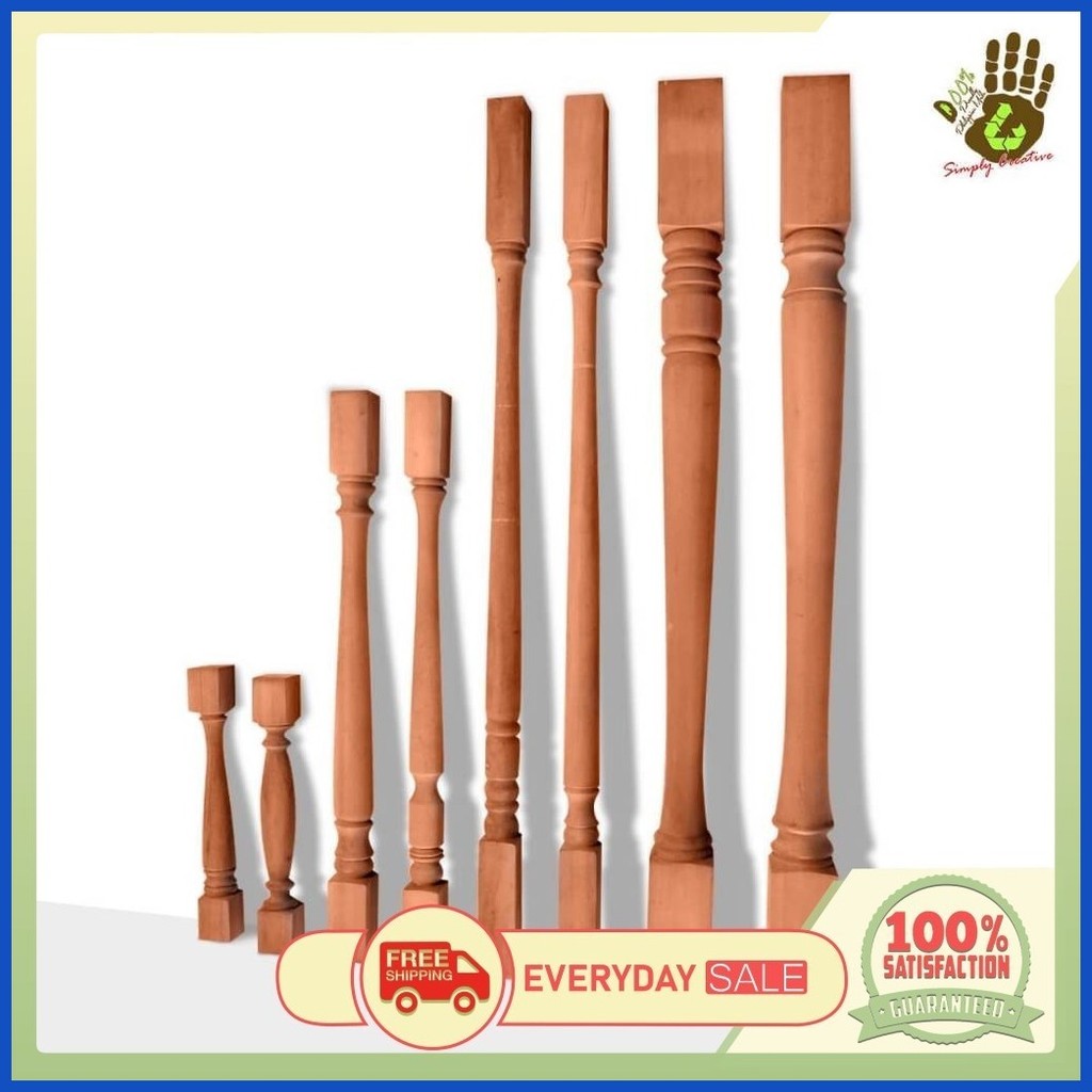 ⇦ Wooden Baluster - Stair Components, Wood, House Improvement | Shopee ...