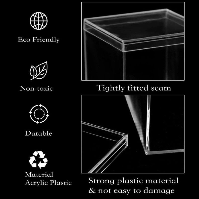 Clear Acrylic Candy Box - Transparent Plastic Square Cube Cake Dessert ...