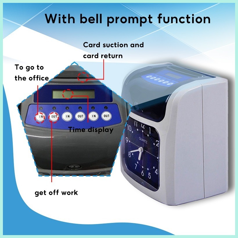 Attendance Machine Bundy Clock Payroll Biometrics Timecard Electronic ...
