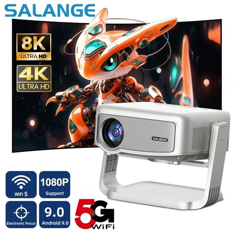 Salange P90 Projector Android9 Wifi 5500 Lumens Smart Home Cinema ...