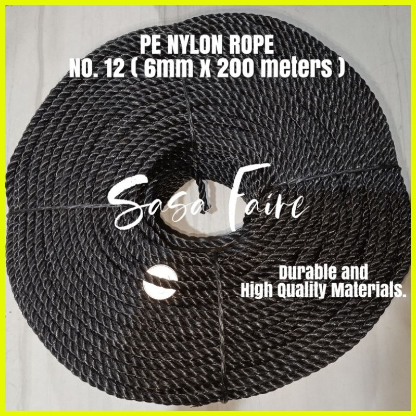 ☪ PE NYLON Rope #12 (6mm x 200 meters) Tali / Lubid / Sampayan ...