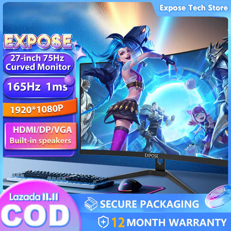 Curved Expose Inch Pc Gaming Desop Computer 24 Inch 75/144Hz IPS White ...