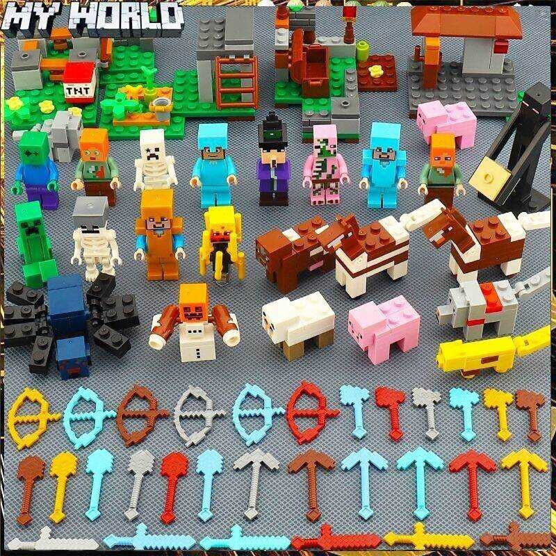 ∈ ETJGFHY Minecraft Building Block Minifigures Are Compatible With ...