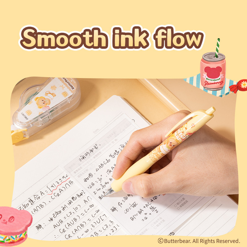 ButterBear x Deli Gel Pen Black Butter Bear (0.5mm Ink) | Shopee ...