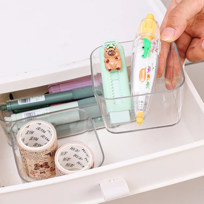 Acrylic Transparent Drawer Organizer Desk Trays Container Drawer ...