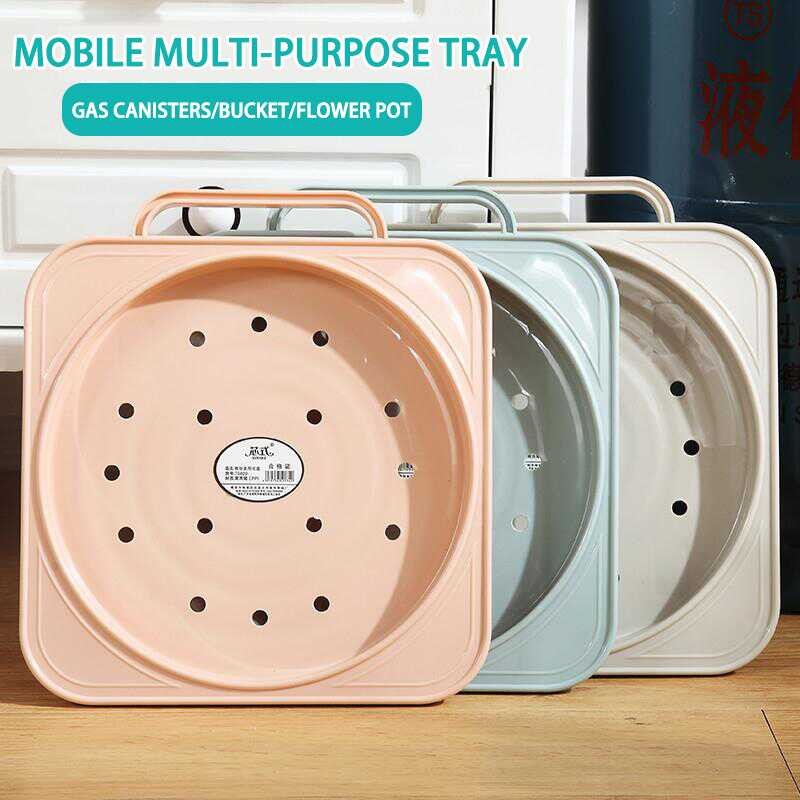 Moveable Gas Tank Swivel Bracket Plastic Base Basin Holder With Pulley ...