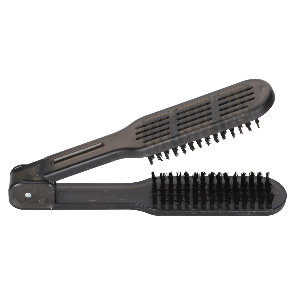 heatless straightener Hairbrush Nylon Hair Straightening Double Brushes ...