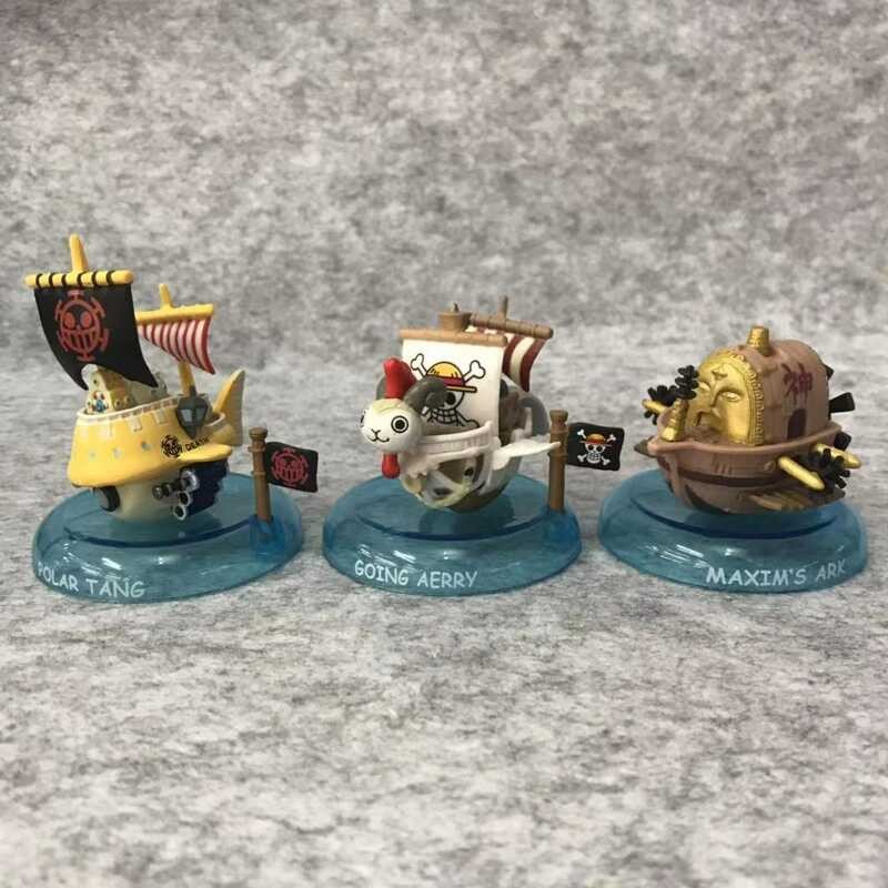 1 One Piece 6 Pirate Ship Sun, Merry, Blackbeard Ship Ornament Box Egg ...