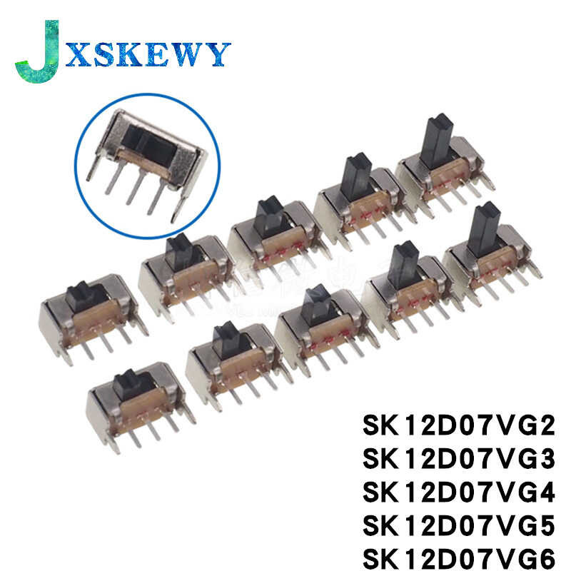 SK12D07VG3 SK12D07 50Pcs VG2/3/4/5/6 Toggle Slide Switch Handle High 3mm 1P2T Lever Type switch ...