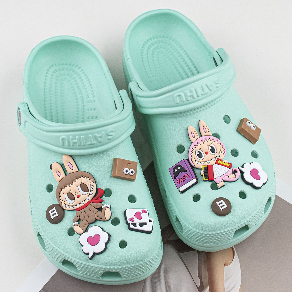 Cute Labubu Macaron Jibbitz for Crocs Girl Set Popmart Labubu Jibits ...