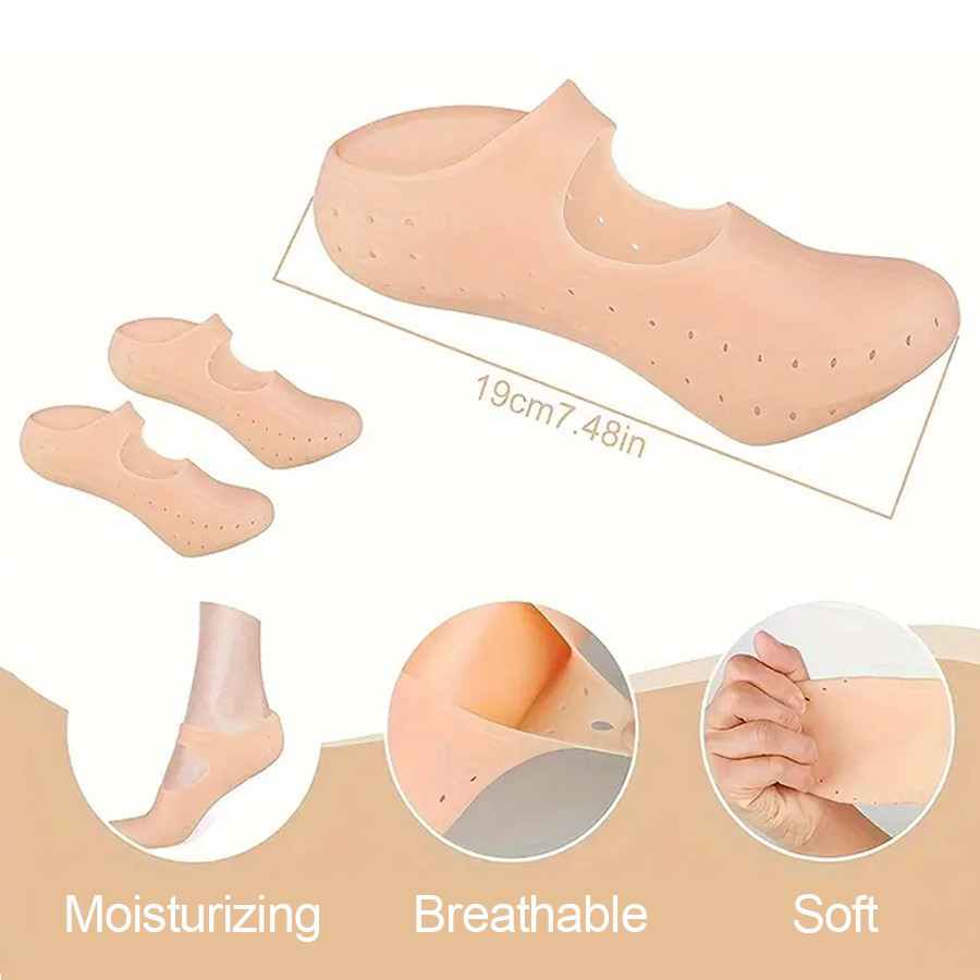 Silicone foot protector, moisturising and crack-repairing foot socks ...