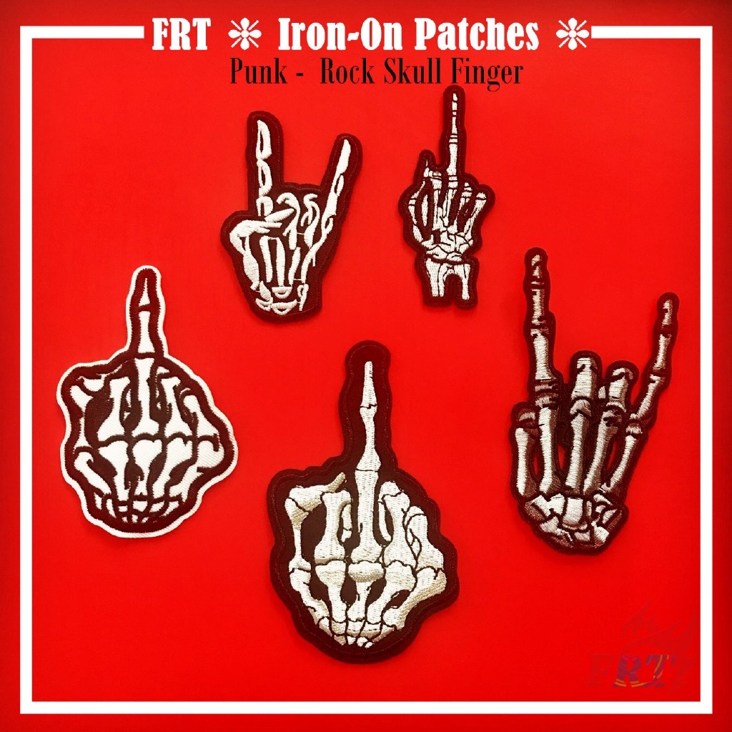 in stock PUNK - Rock Skull Finger Patch 1Pc Punk Diy Sew on Iron on ...