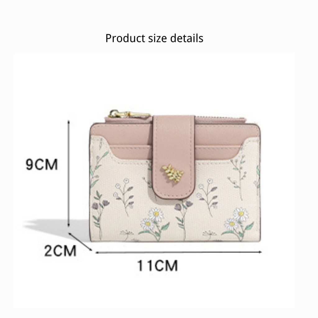 UISN #6209 Fashion Niche Classic Print Floral Zipper Bifold Short ...