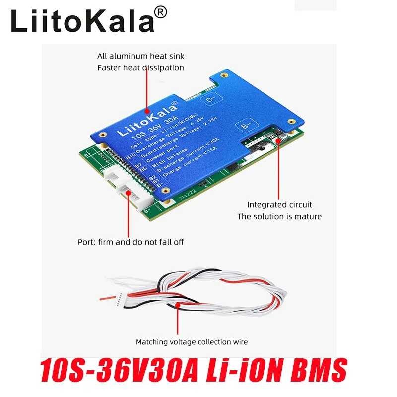 Liitokala 10S 36V 30A Li-Ion Protection Board Li-Ion Cell 18650 Battery ...