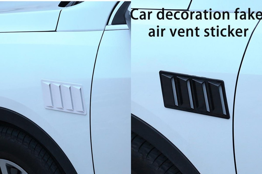 SOU_ 2Pcs ABS Car Decorative Frames for Vehicle 3D Fake Vents Side ...
