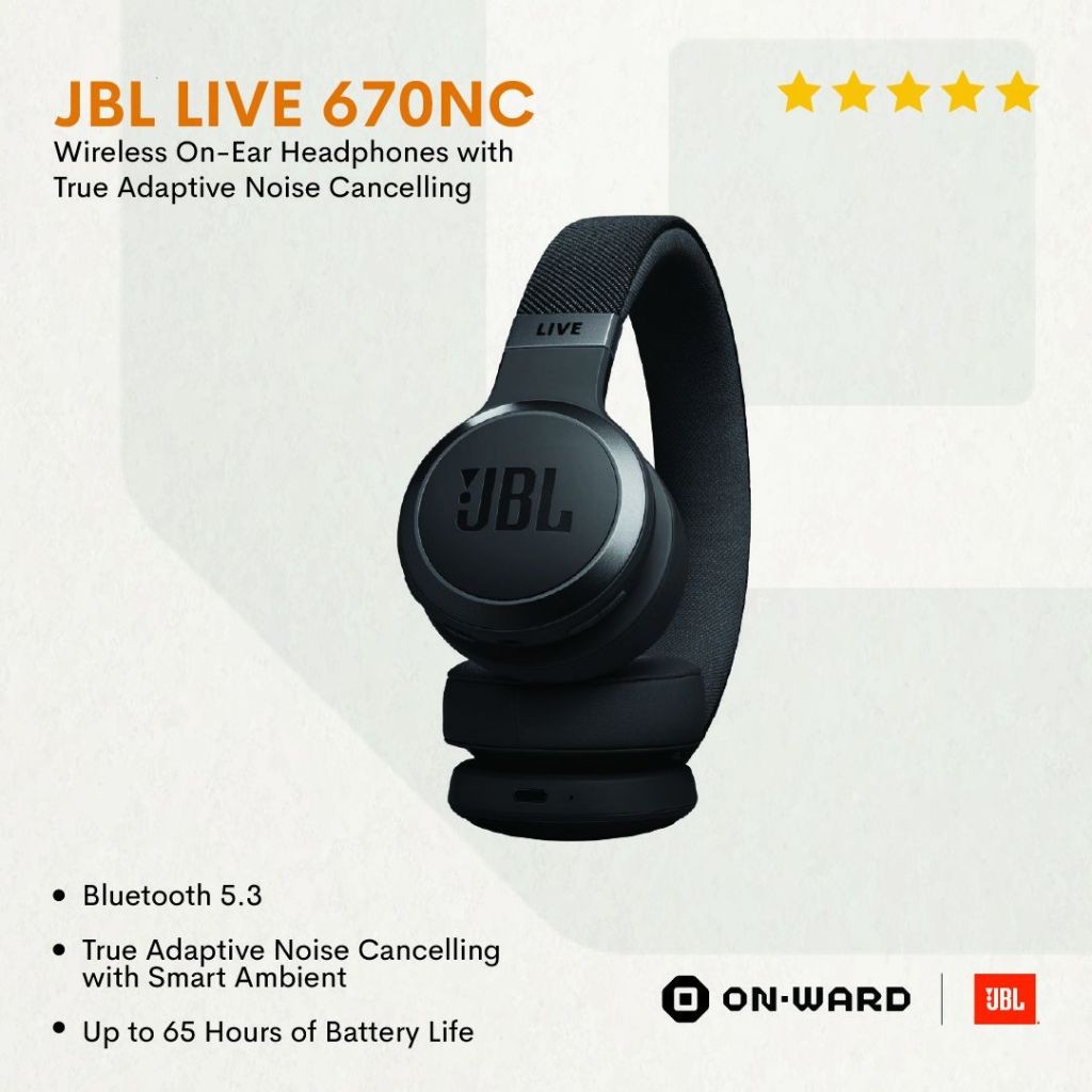 JBL Live 670NC Wireless On-Ear Headphones with True Adaptive Noise Cancelling | Shopee Philippines