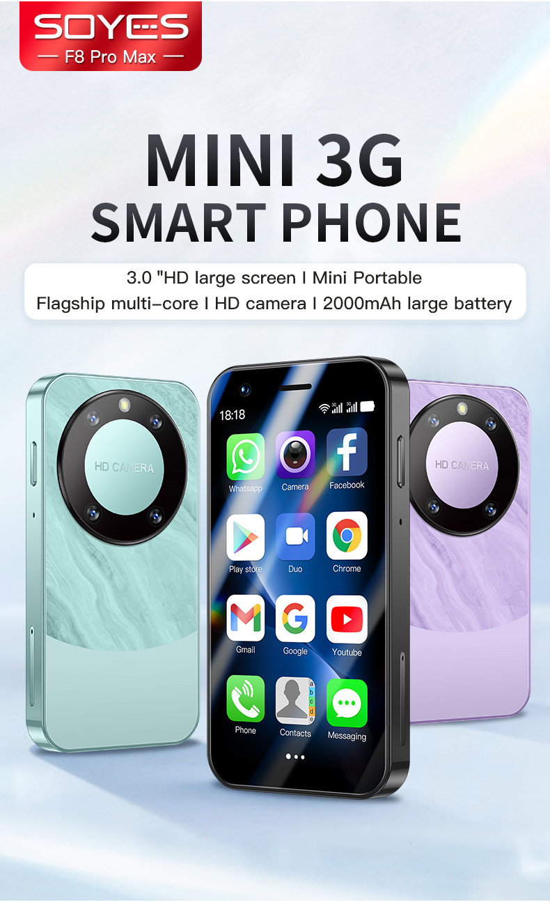 SOYES F8 Pro Max Mini Smartphone 3.0 Inch 2000mAh Big battery 3G ...