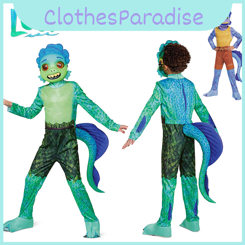 Luca Disney Alberto Cosplay Costume Set For Kids Sea Monster Halloween ...