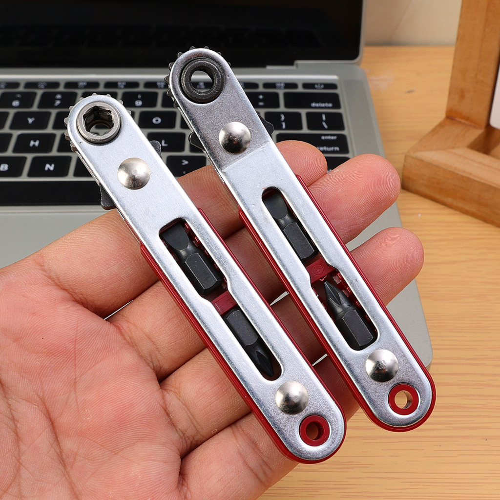 Red Elbow Bidirectional Ratchet Screwdriver - Narrow Space Corner ...