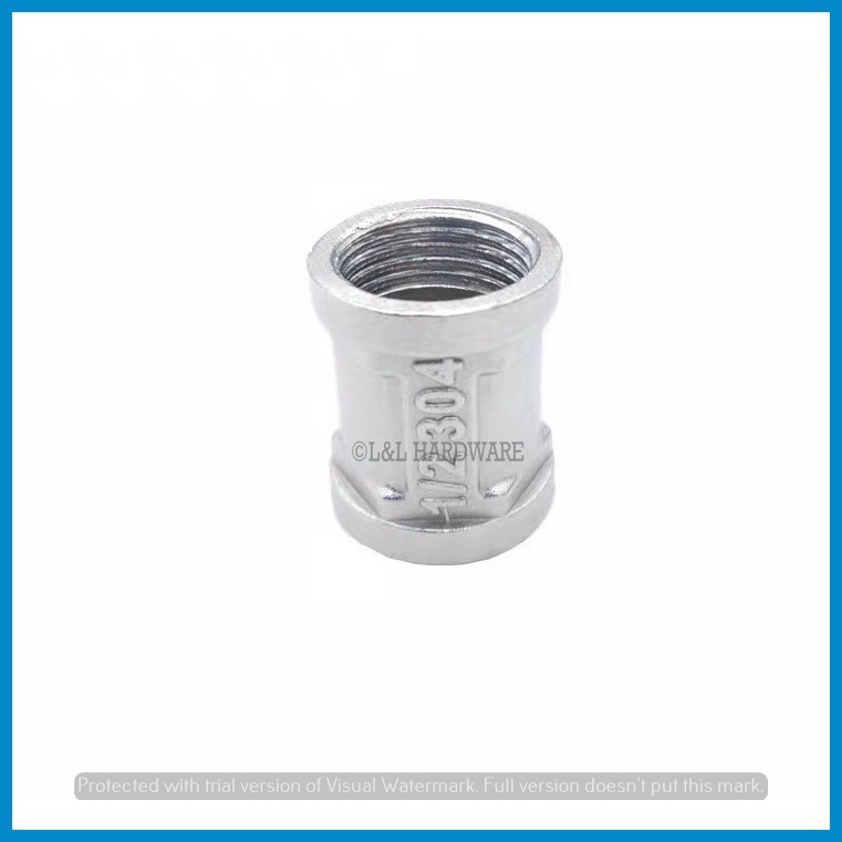 3041 1PCS Stainless Steel Female NPT Coupling (1/2", 3/4") Coupler Cast ...