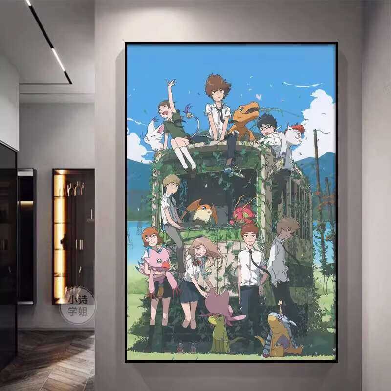 Digimon Family Portrait Poster Hanging Painting Omega Beast Battle ...