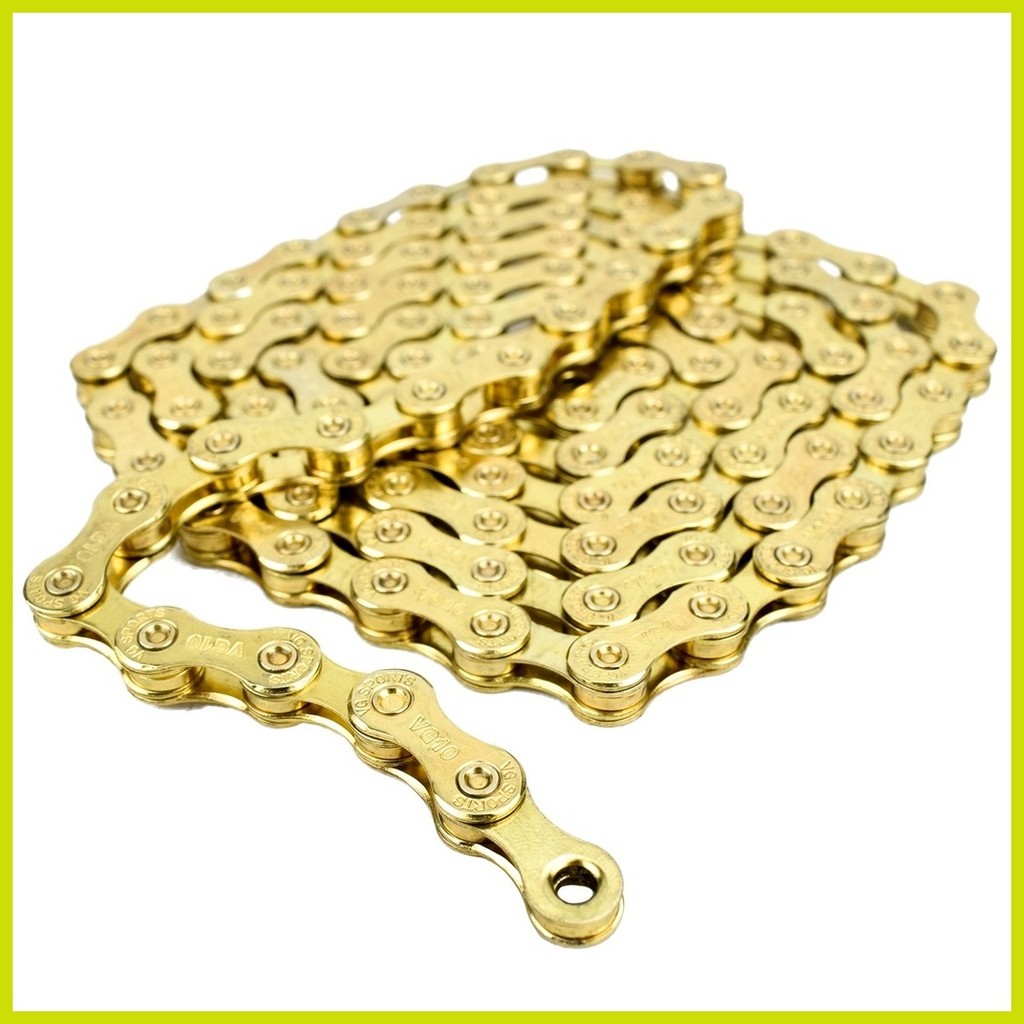 ∽ ⇧ VG Sports Bicycle Chain 8 9 10 11 Speed Silver Gold Rainbow MTB ...