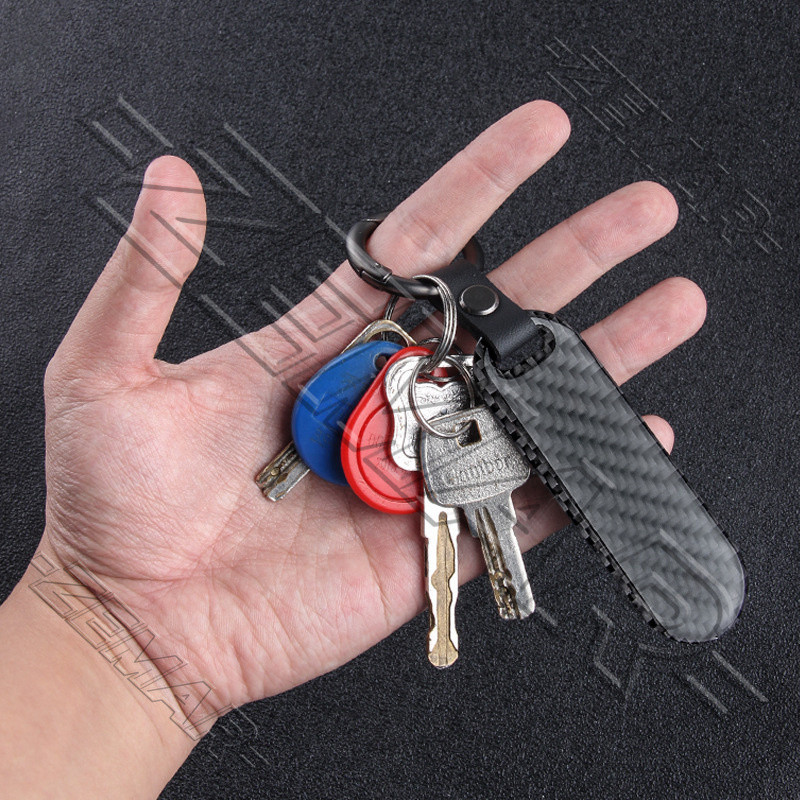 Mitsubishi Car Keychain Carbon Fiber Hang Tag Key Buckle Motorcycle Key ...