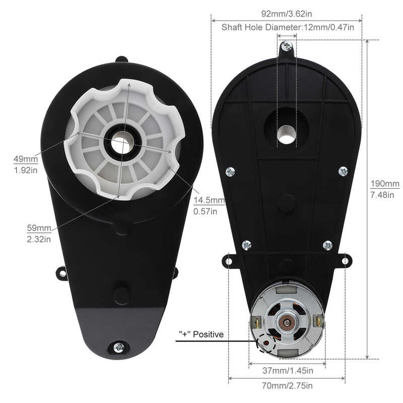 DC RS555 Gearbox 24V Kids Wheels Electric High Speed Brushed Motor for ...