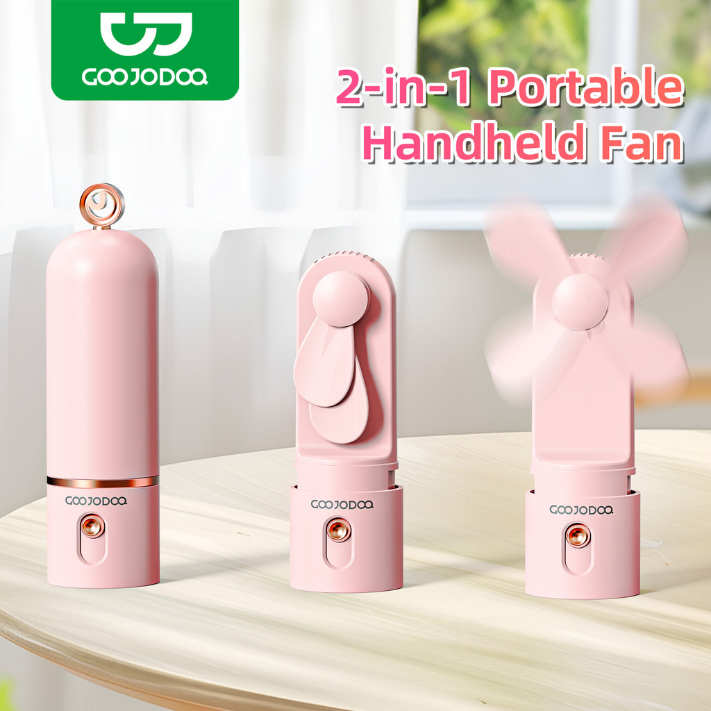 GOOJODOQ Mini Handheld Fan with 3 Speed Levels Automatic Stop Safe ...
