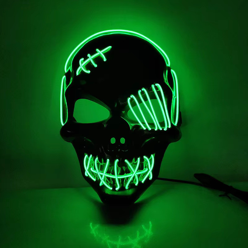 Bloody Horror Cold Light Halloween Led Glow Scar One-Eyed Pirate Mask ...