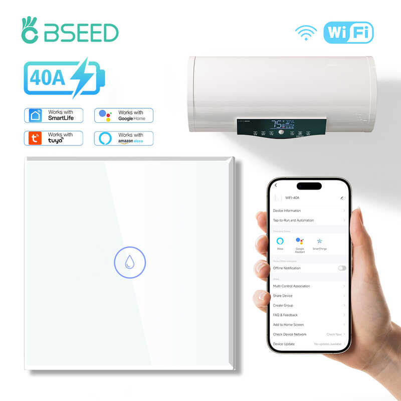 40 B A Smart Wifi Water Heater Boiler Wall Touch Switch Air Conditioner ...