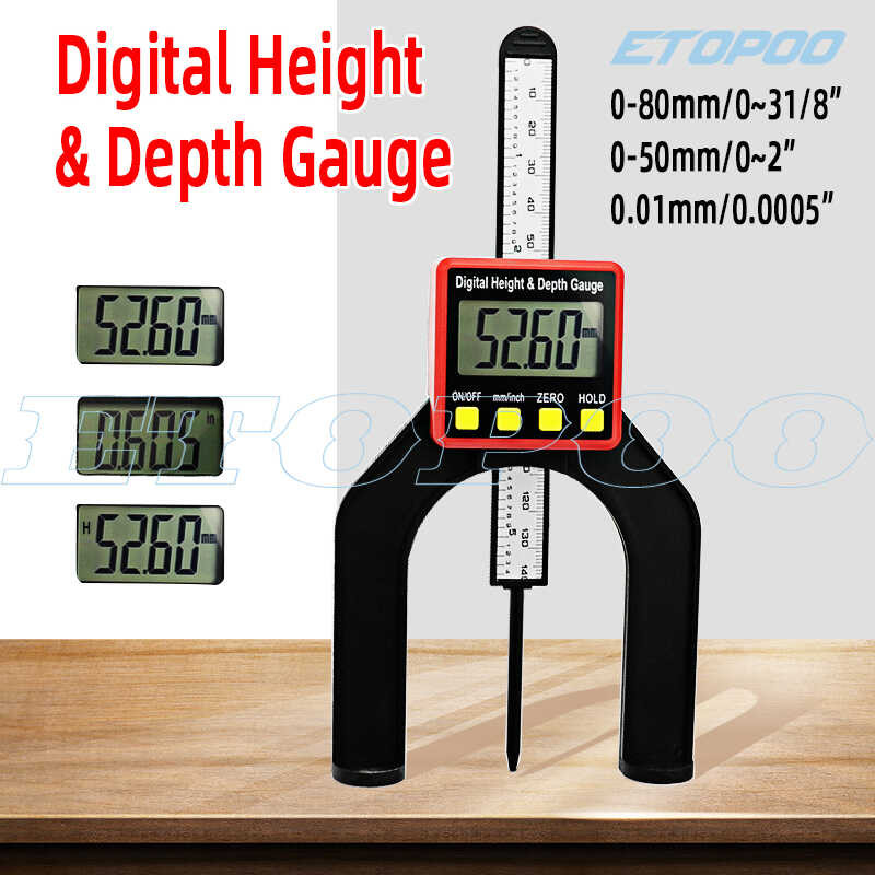 Digital B Tread Depth Gauge LCD Magnetic Self Standing Aperture 80Mm ...