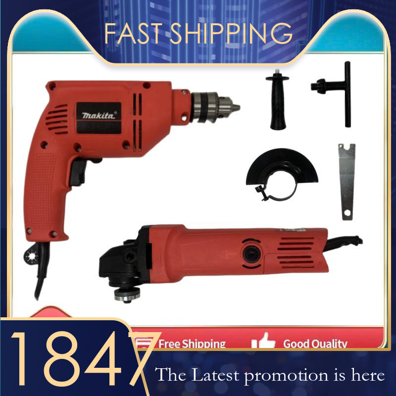 2Pcs With Impact Drill Red Blue Hammer Angle Grinder Protable Tool ...