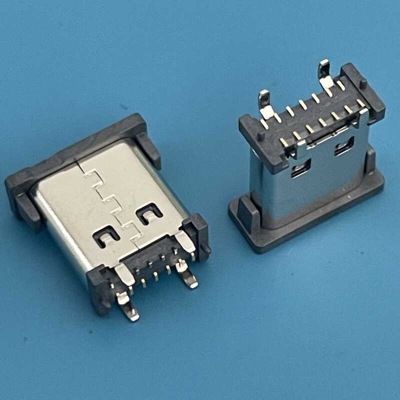 180 degree vertical Type-C 14P female base board with H=10.5 double row ...