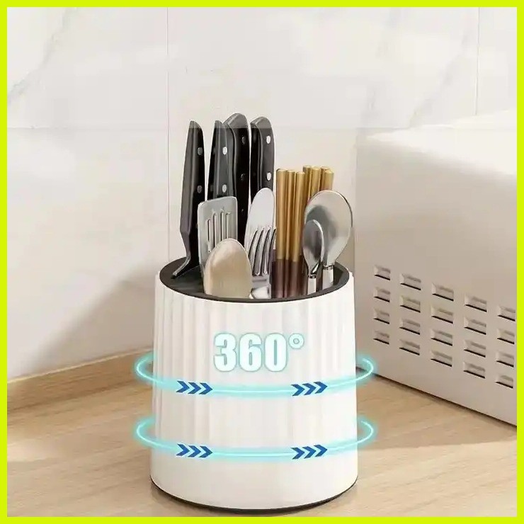 Kitchen Rotating Knives Holder 360 Degree Rotating Chopsticks Cage ...