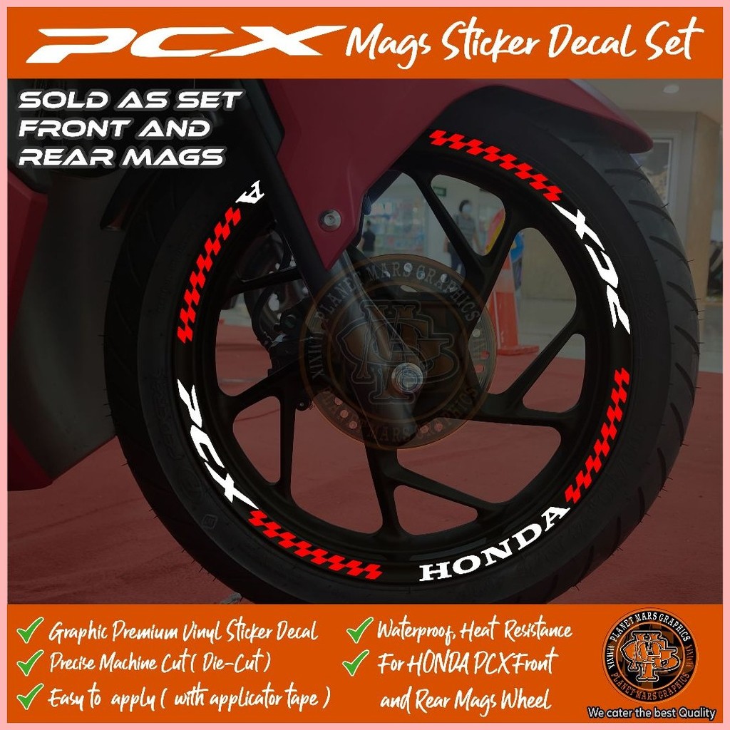 HONDA PCX 150 160 Mags Sticker Decal Set for Front and Rear Wheel ...