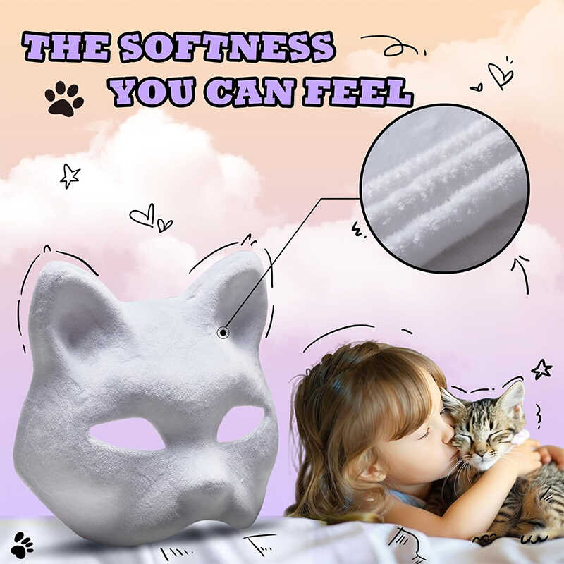 31-94 Sets Furry Therian Kit Paper Blank Cat With Fur And Eye Mesh DIY ...